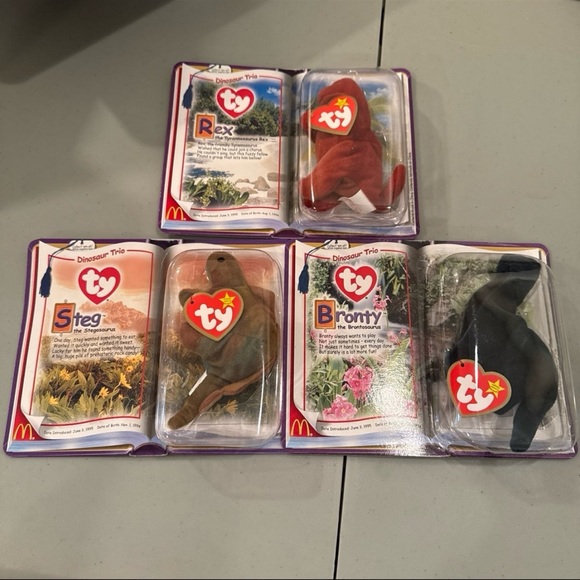 Ty | Toys | Ty Beanie Babies Mcdonalds Dinosaur Trio Teenie Beanies Rex ...